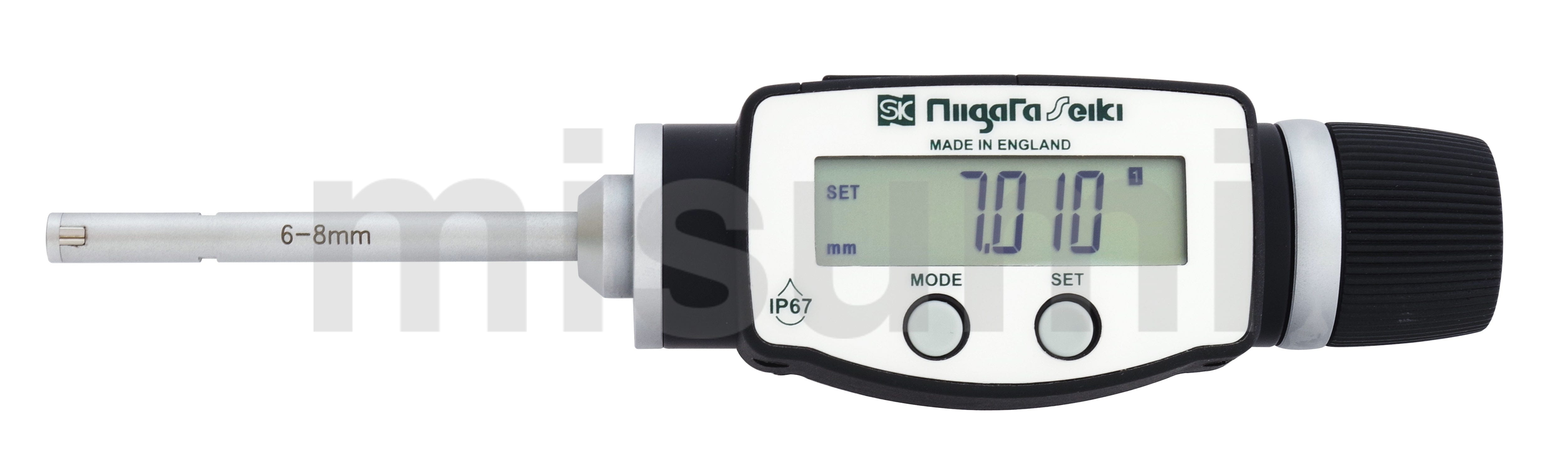 デジタルSライン三点マイクロメータ（IP67） | 新潟精機（SK） | MISUMI(ミスミ)