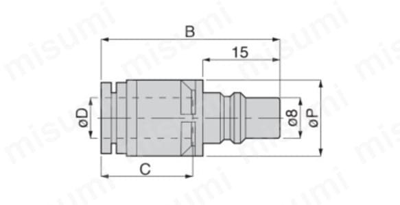 CPP15-8B | ライトカップリング 15シリーズプラグ ワンタッチ継手付ストレート | 日本ピスコ | ミスミ | 310-0332
