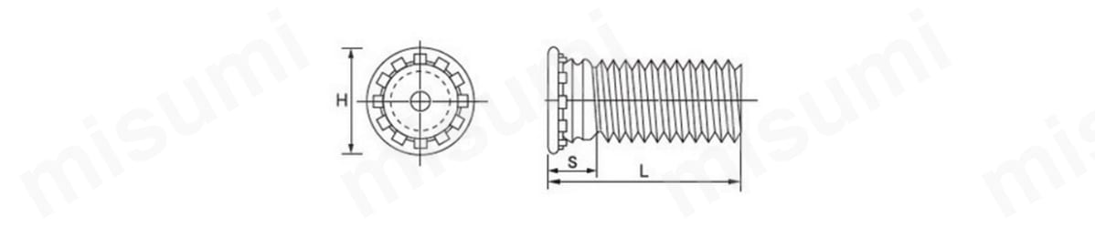 クリンチングスタッド（フラシュヘッドスタッド） FHシリーズ | PEM | MISUMI(ミスミ)
