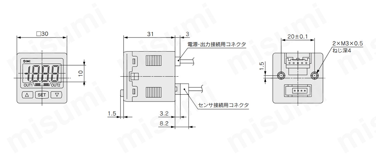 ZS-28-C-1 | 流量センサフローモニタ PFM3シリーズ | SMC | MISUMI(ミスミ)