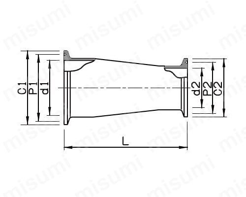 31-14MD/2SX1.5S-304 | 304/2P/C/ヘルール付コンセントレジューサー | トーステ | MISUMI(ミスミ)